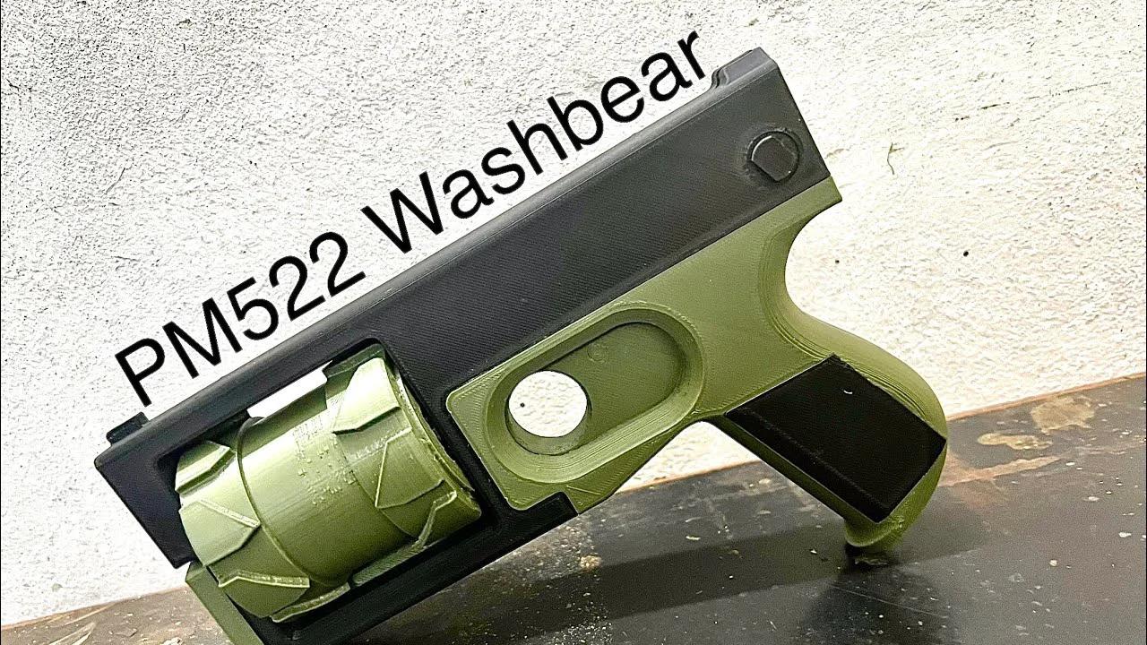 PM522 Washbear - Anatomy, .22lr 3d printed revolver