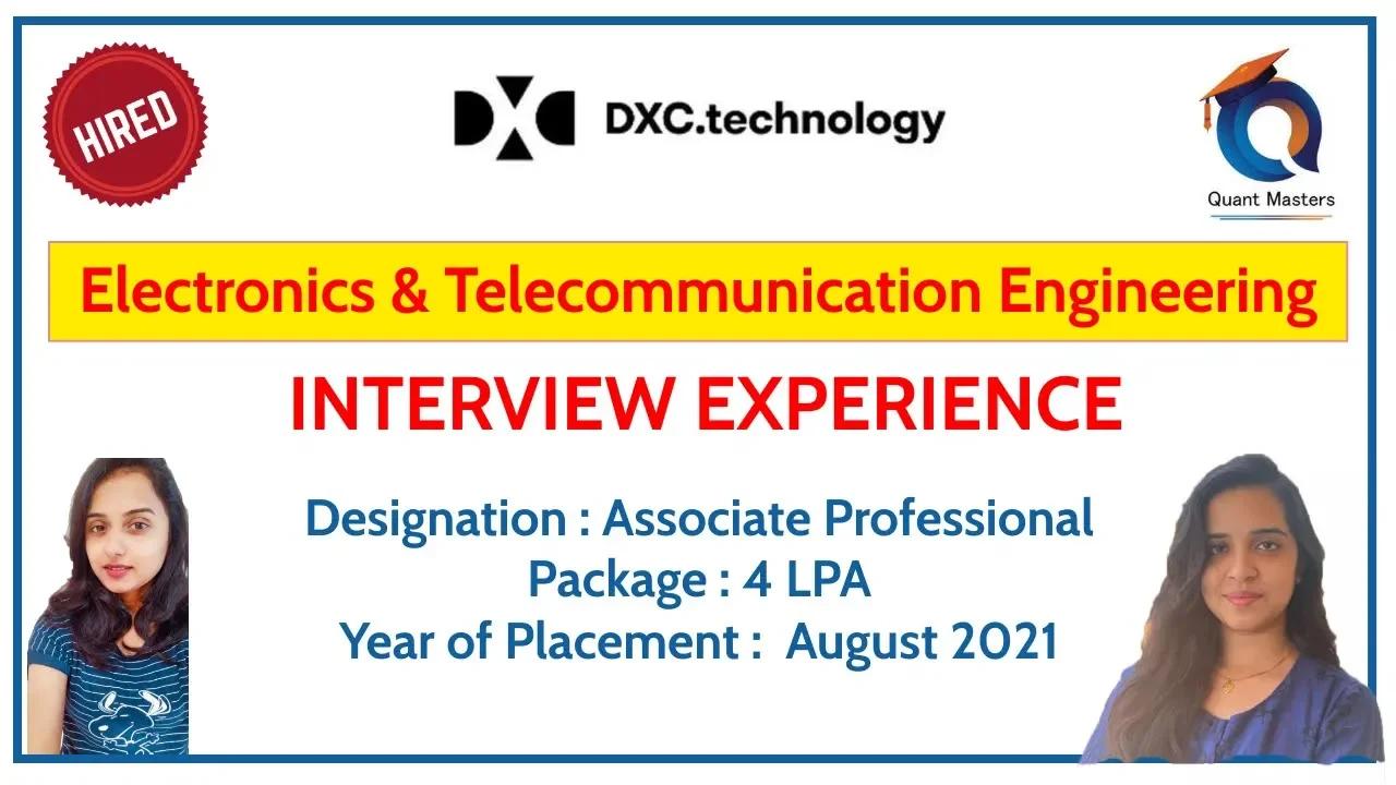 DXC Technology Interview Experience - August 2021 | EnTC Student | Dsgn ...