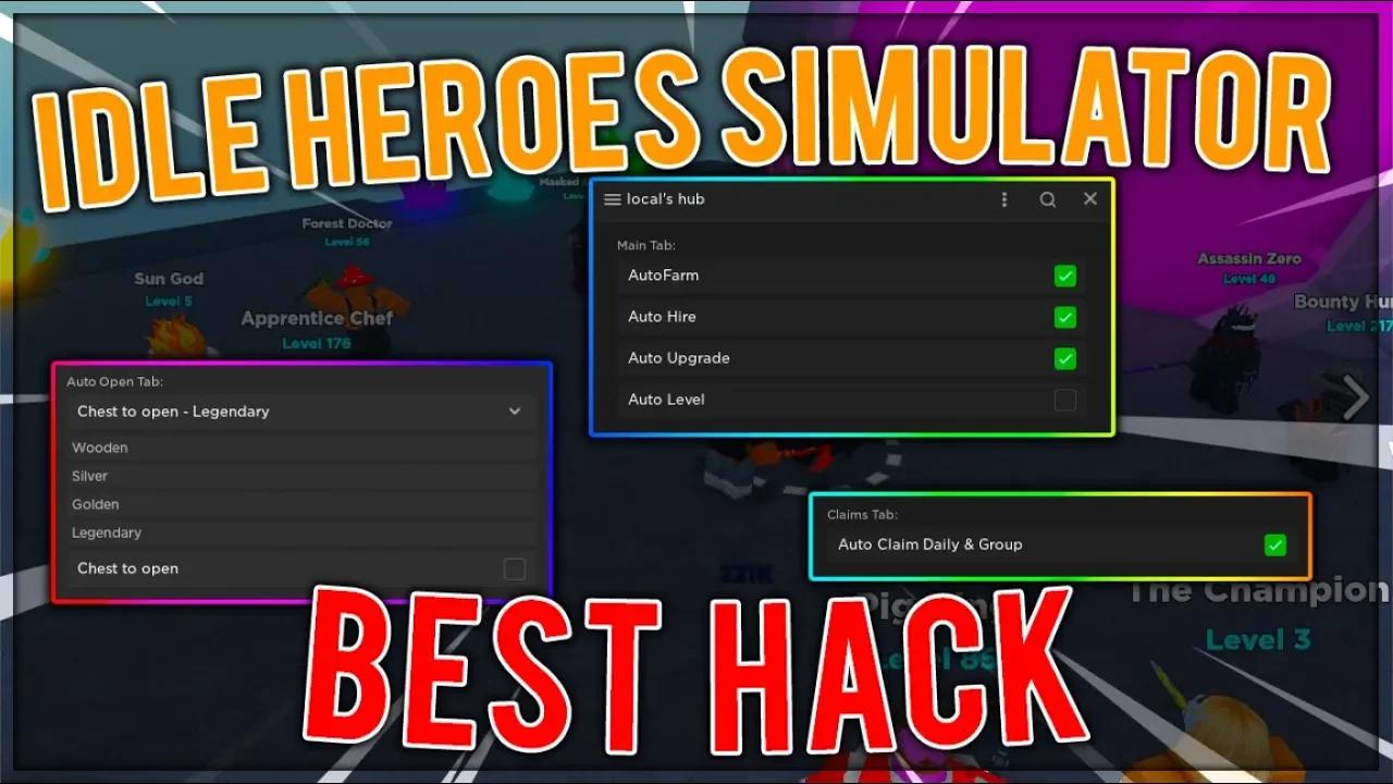 ROBLOX Idle Heroes Simulator 🗡️ Script Hack GUI: Auto Farm, Auto Hit, Max Level, Upgrade 🗡️WORKING🗡️