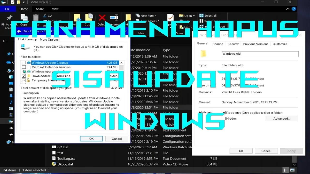 CARA MENGHAPUS FOLDER WINDOWS.OLD / SISA UPDATE WINDOWS | WINDOWS TUTORIAL