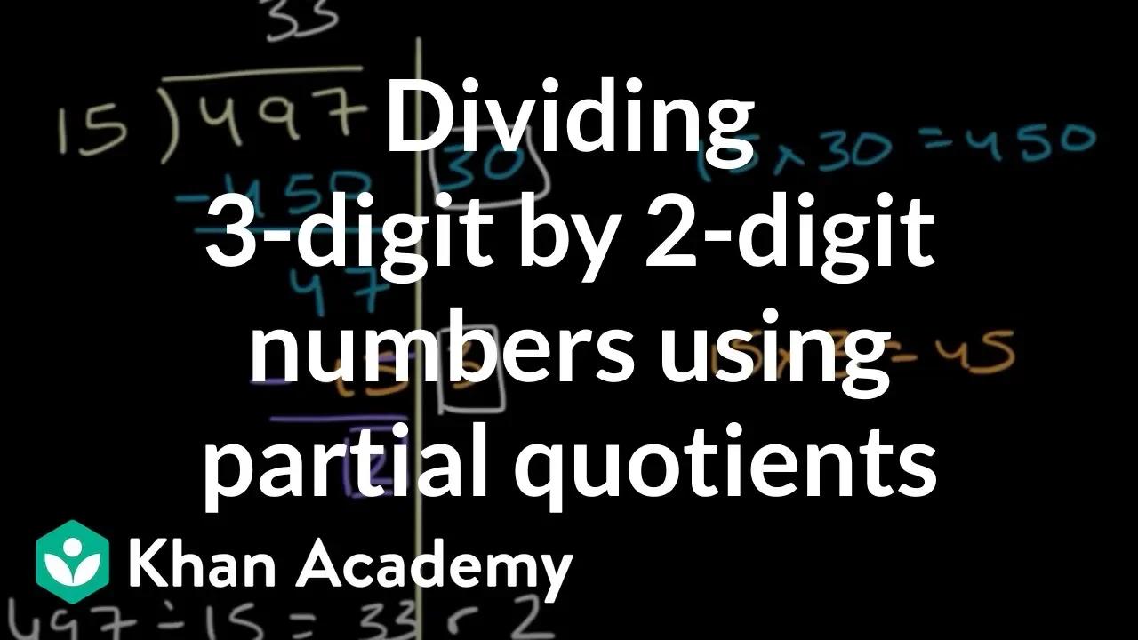 Dividing by 2-digit numbers using partial quotients