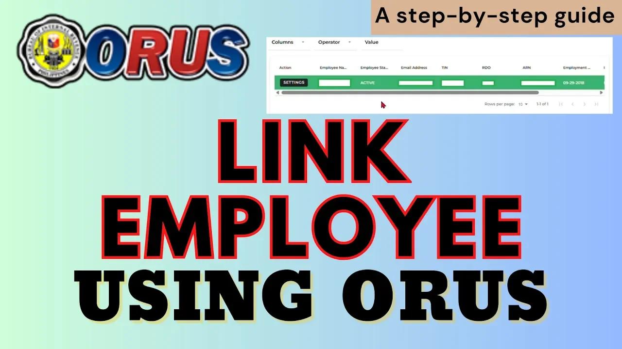 BIR ORUS Link Employee | Paano ang Link Employee sa ORUS | step-by-step ...