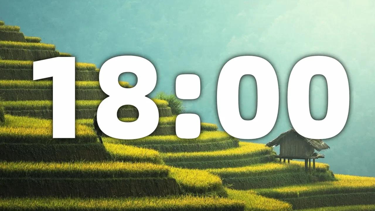 18 Minute Countdown Timer (With Ticking Sound &Alarm Clock Sound) |HD ...