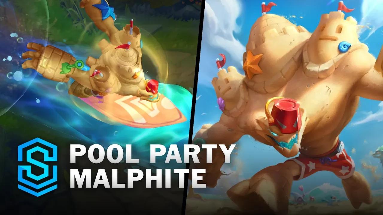 Pool Party Malphite Skin Spotlight - Pre-Release - PBE Preview - League of Legends