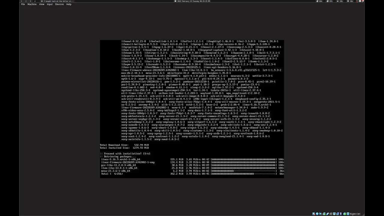 Installing Arch Linux on an EFI vm
