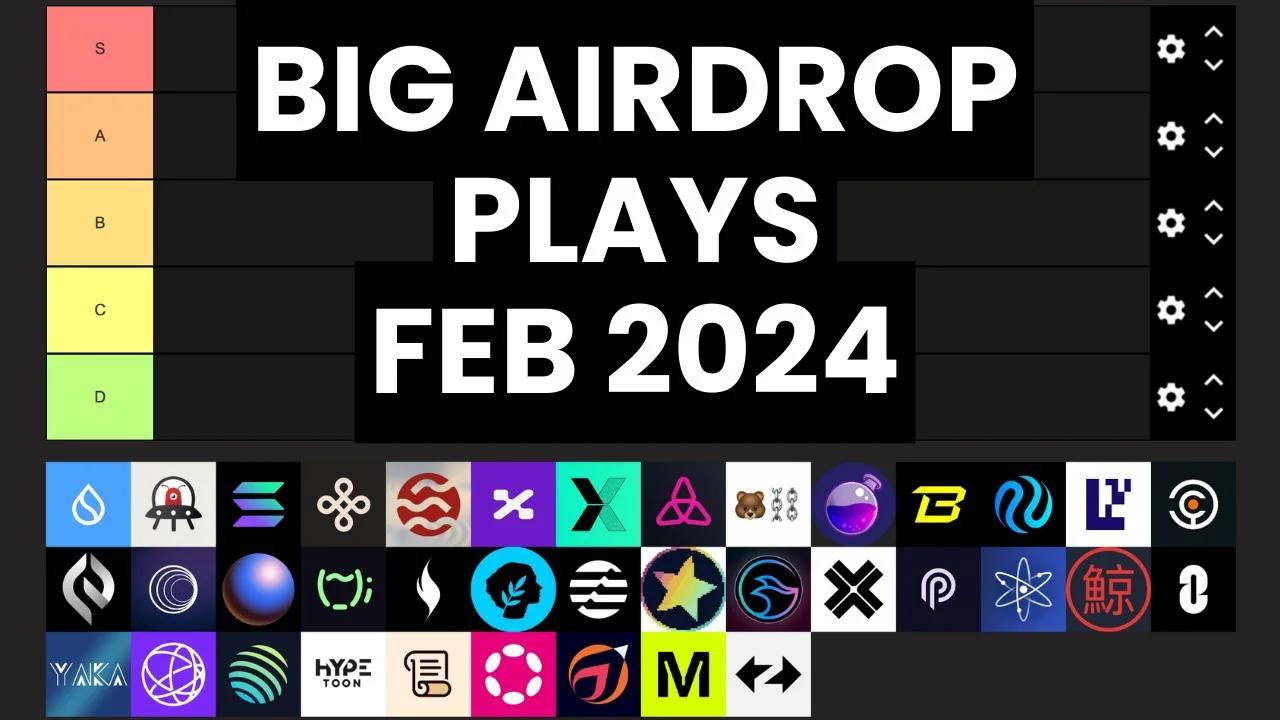 BIGGEST Airdrop Plays Feb 2024 (Tier List)