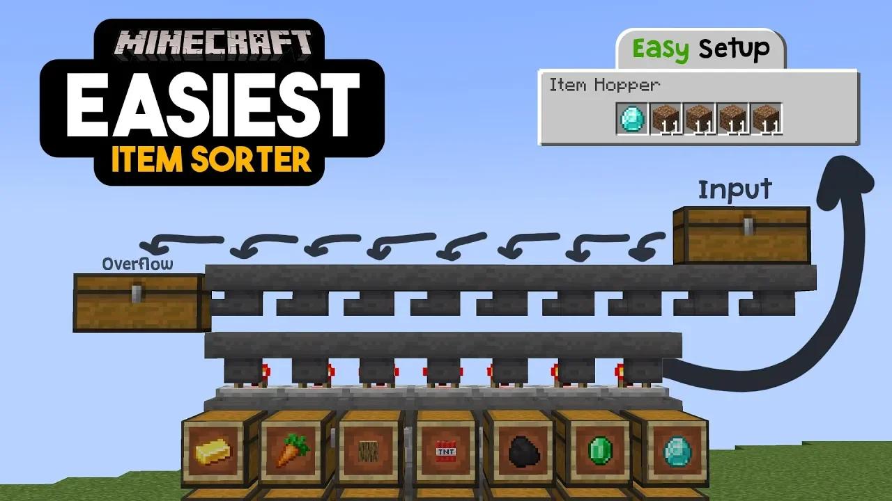The Easiest Automatic Sorting System In Minecraft Simple Tutorial