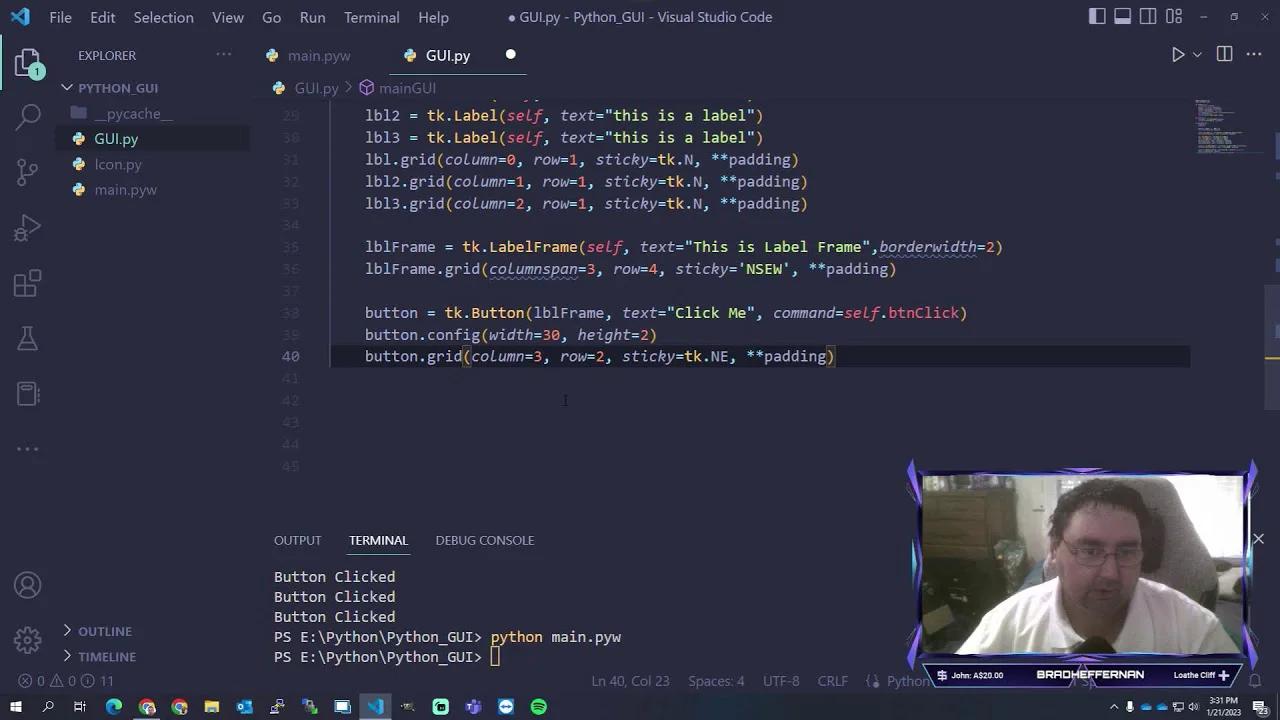 Building Python GUI with TKinter