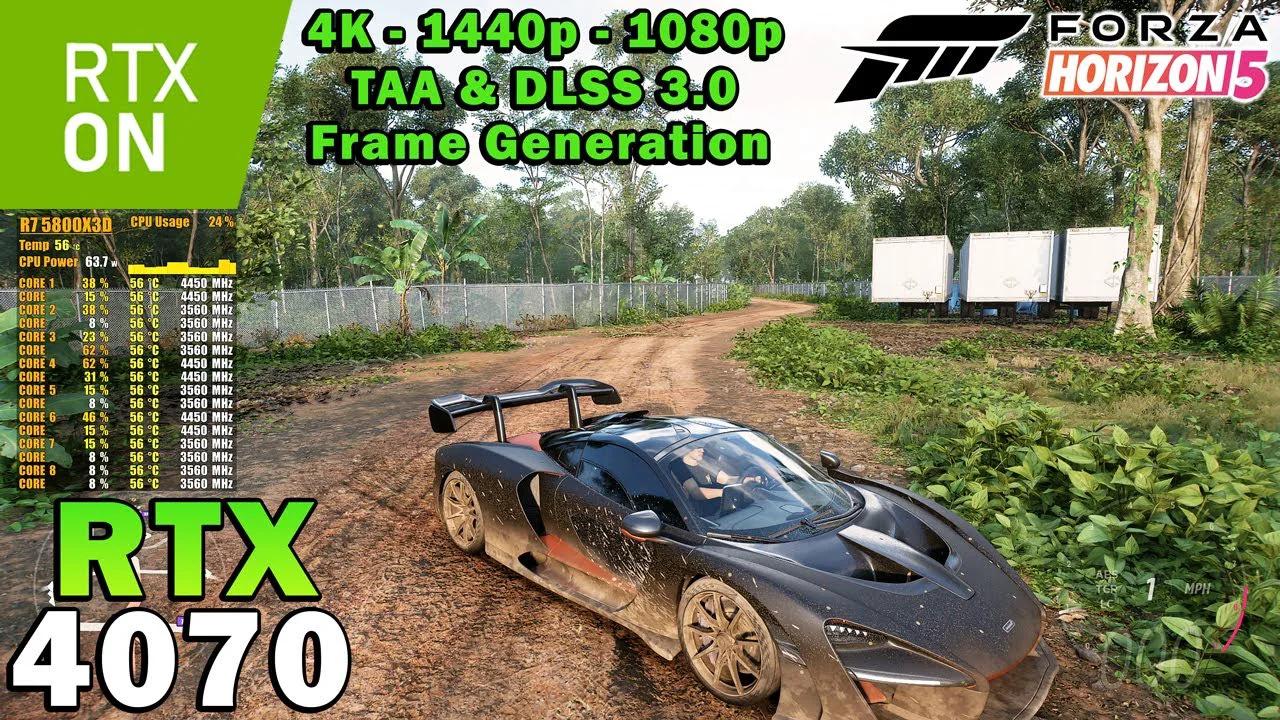 Forza Horizon 5 DLSS 3.0 FG Ray Tracing | RTX 4070 | 5800X3D | 4K ...