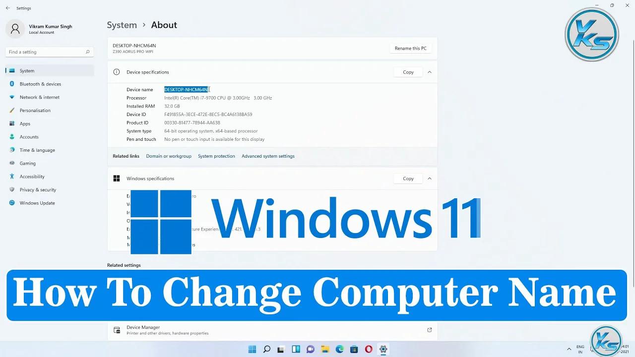 How To Change Computer Name in Windows 11 | Windows 11 Me Computer Name ...