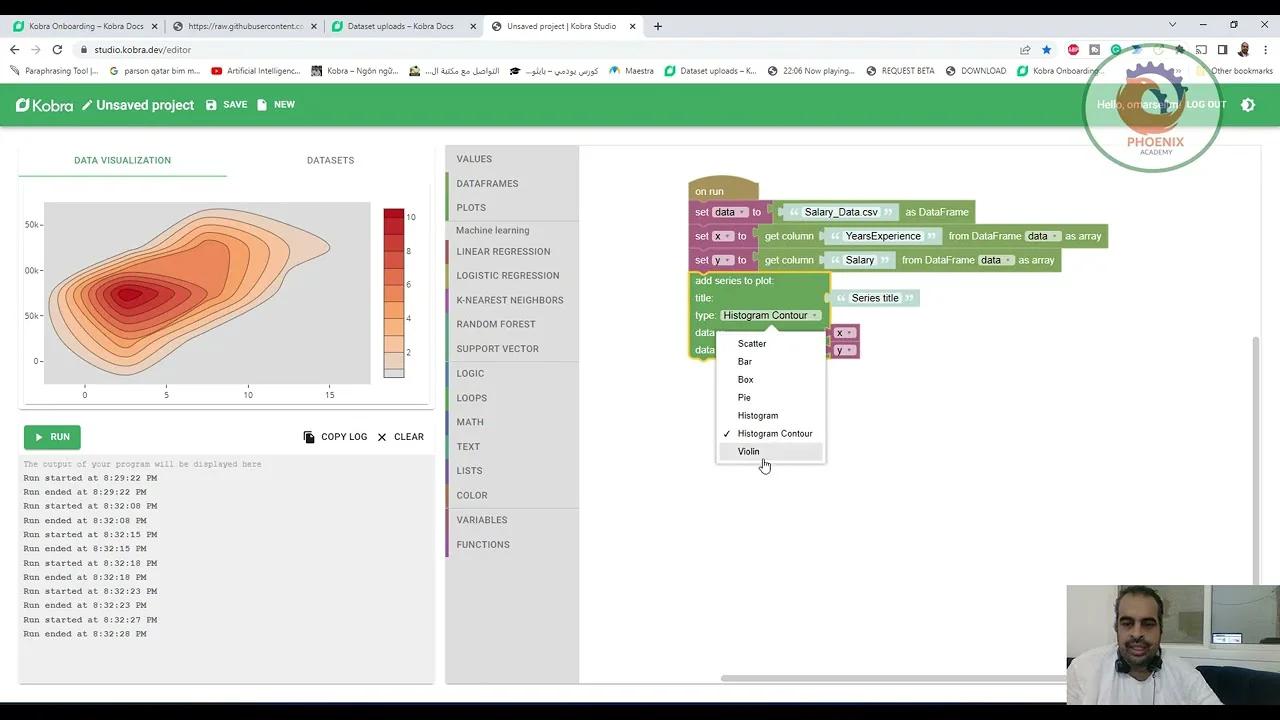 Kobra machine learning visal programing برمجة الذكاء الاصطناعي