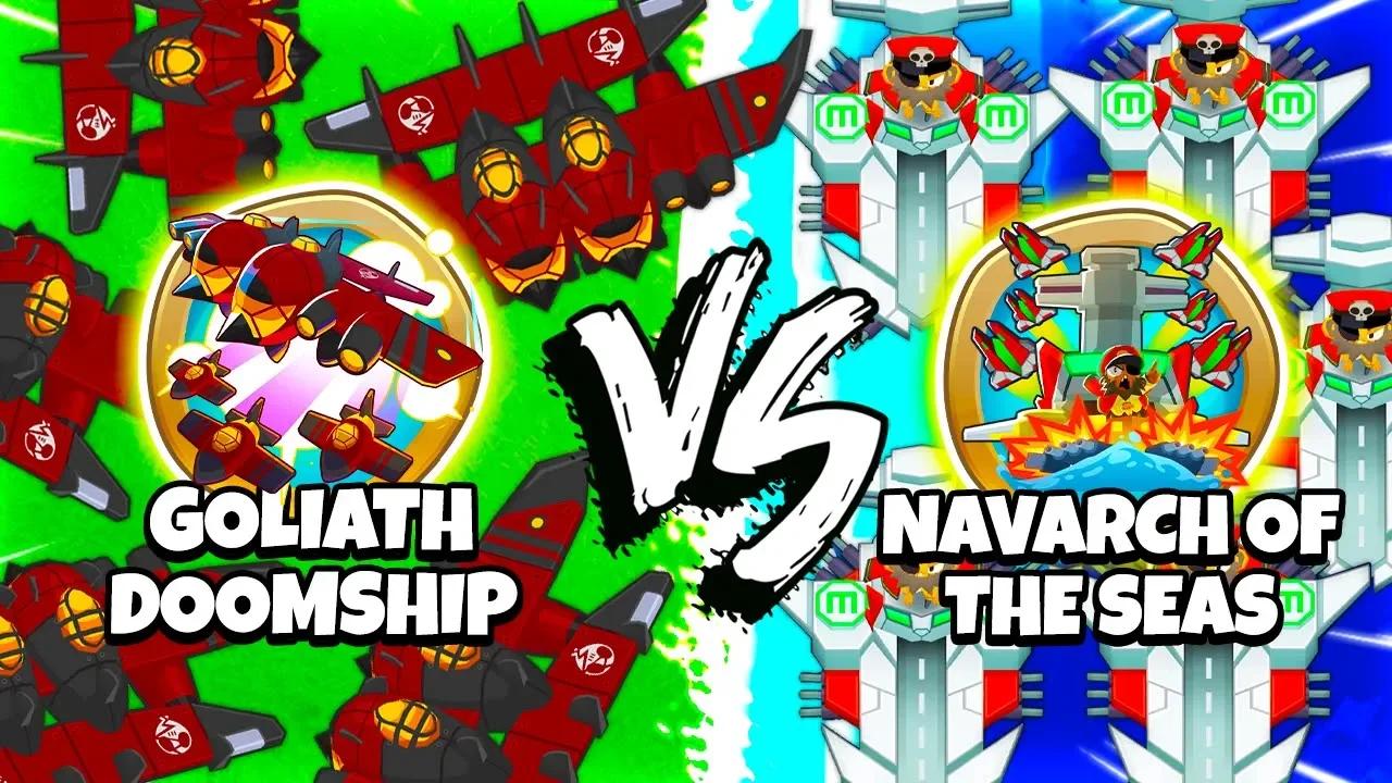 5 Goliath Doomship's vs 5 Navarch of the Sea's (Modded BTD 6)