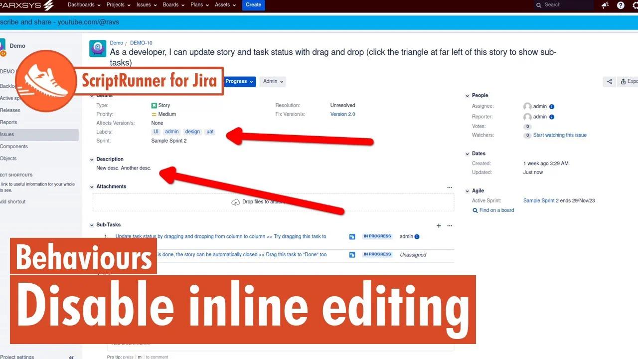 Scriptrunner for Jira - Behaviour disable inline editing is super simple Scriptrunner for Jira - Behaviour disable inline editing is super simple