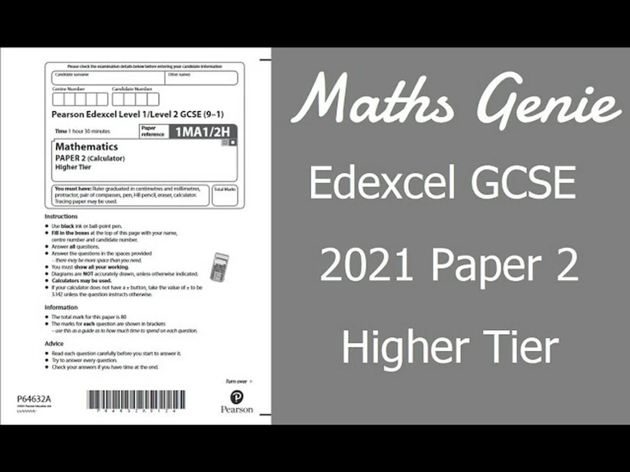Edexcel GCSE Maths November 2021 Paper 2 Higher Exam Paper Walkthrough