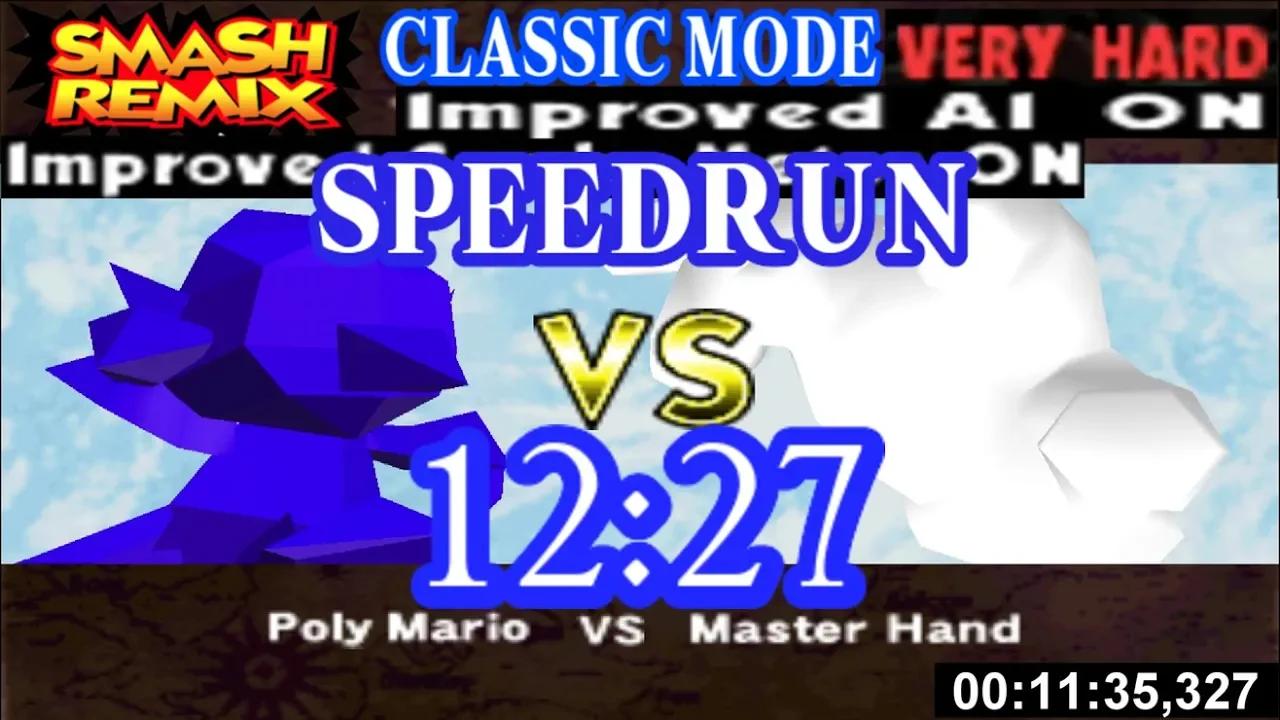 Smash Remix - Classic Mode Speedrun with Polygon Mario (VERY HARD) in 12:27