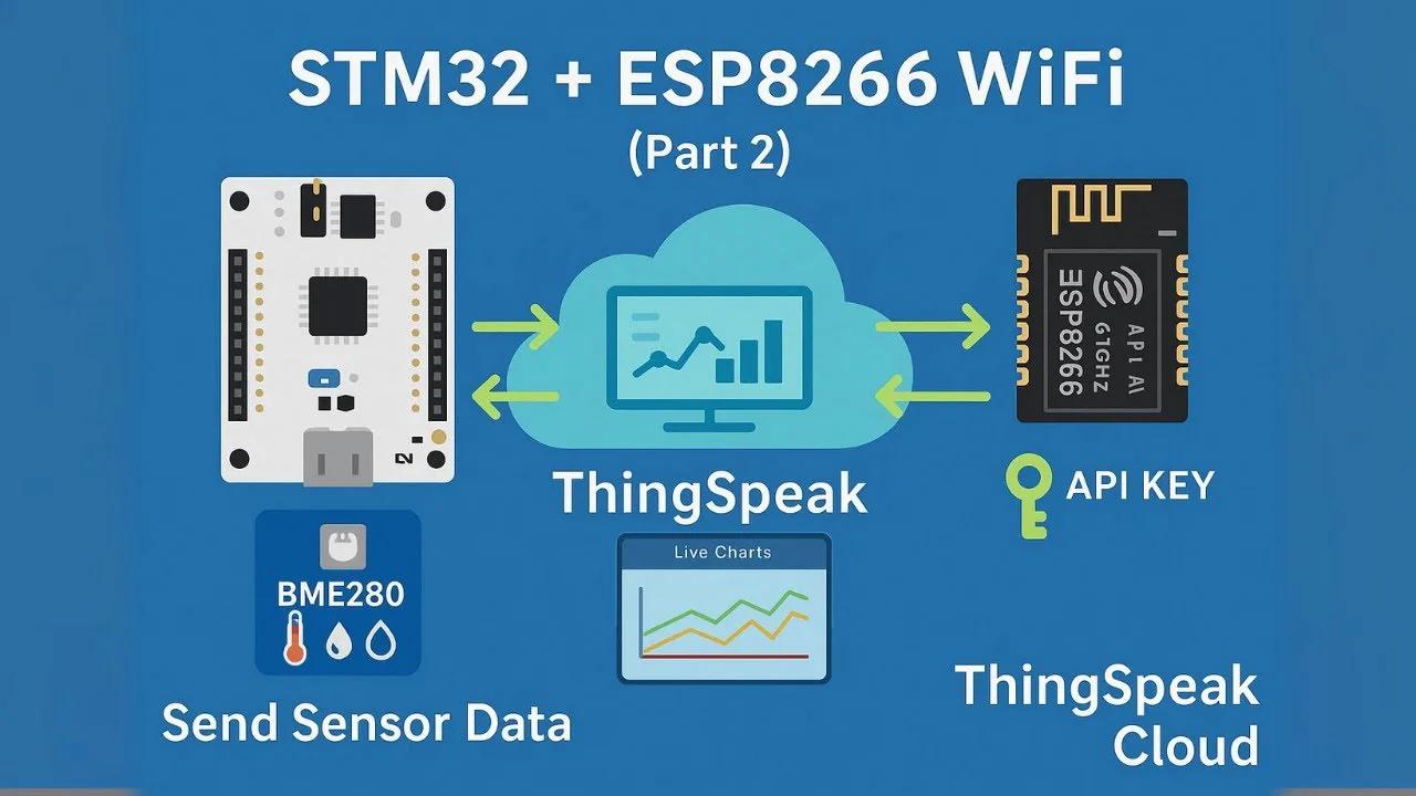 STM32 IoT with ESP8266 (Part 2) – Send Sensor Data to ThingSpeak Cloud