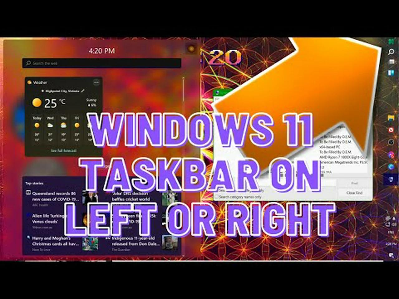 Windows 11 Mod Tweak ~ How To Unlock Windows 11 Taskbar - Move To Left ...