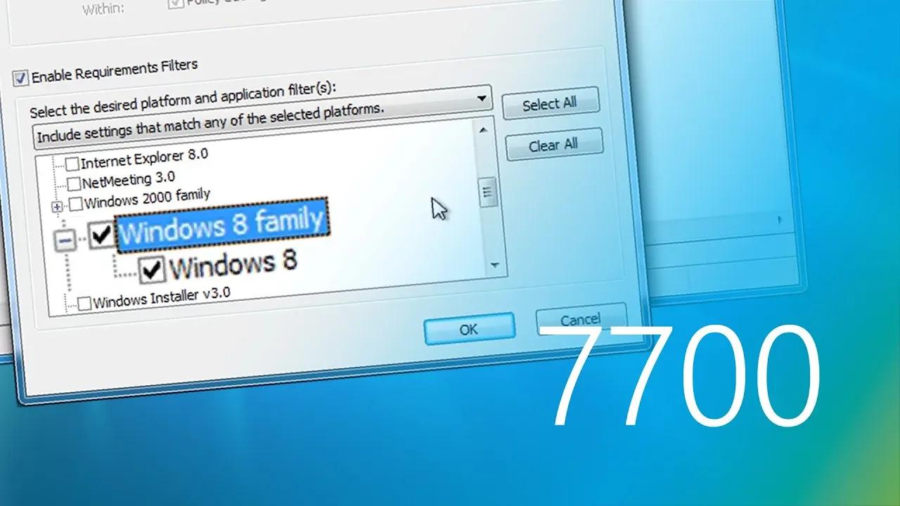 Very early build with Windows 8 reference (build 7700)