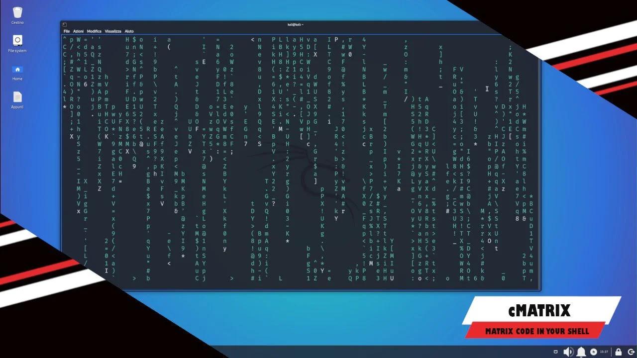 Kali Linux - Il codice MATRIX nel tuo terminale