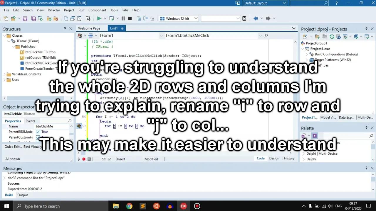 Working With 2d Arrays Delphi Tutorial Part 71 0753