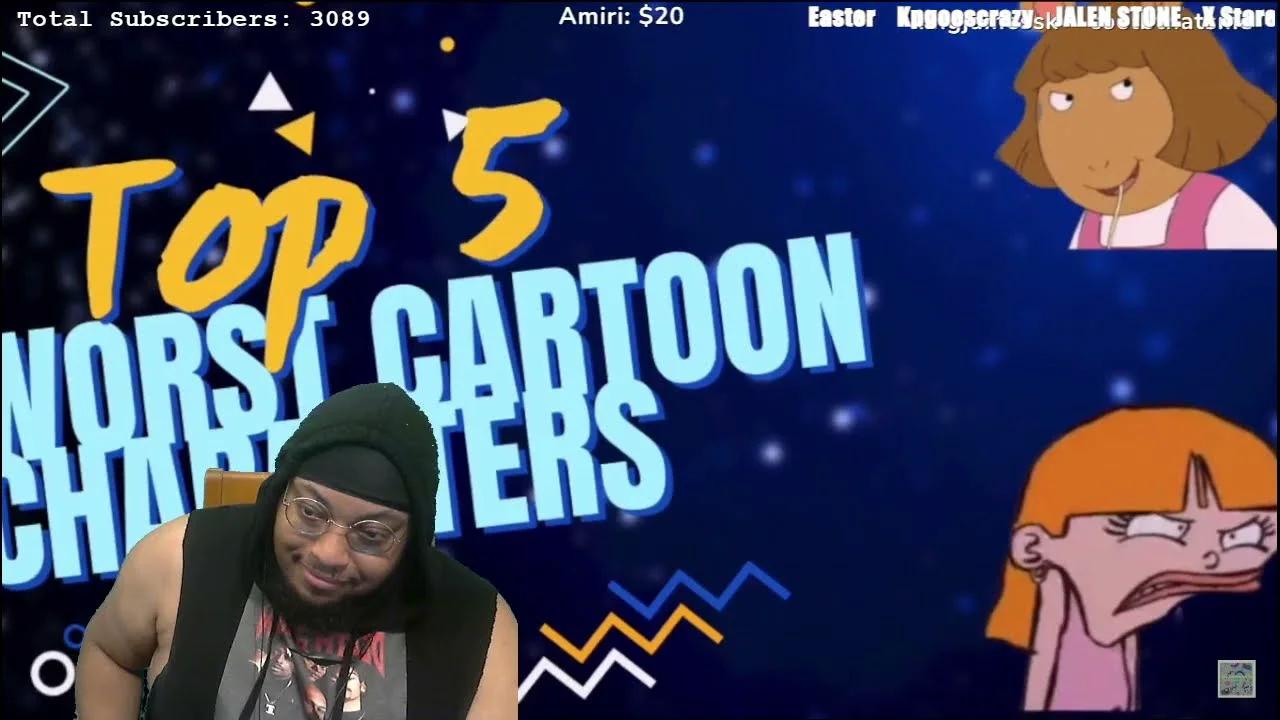 Top 5 worst cartoon characters | REACTION | @ddconwaysnostalgiclounge