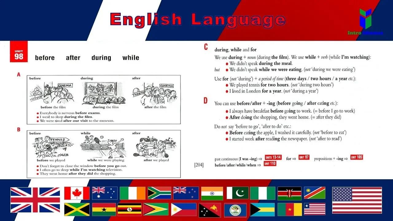 Unit 098 - before - after - during - while - Essential Grammar in Use Cambridge