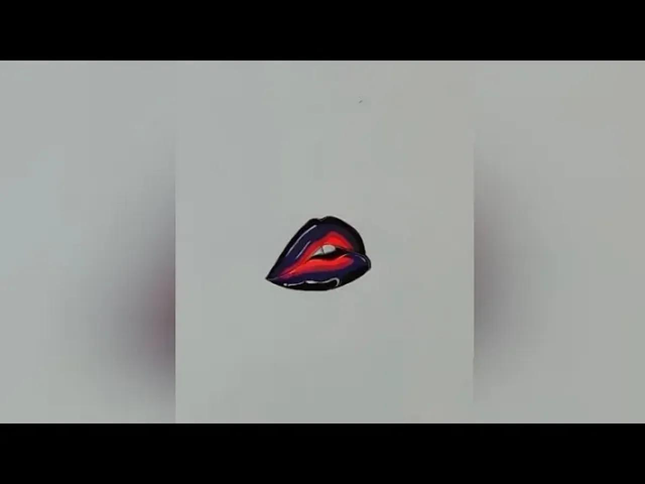 Realistic Beautiful lips Drawing | Hyper Realistic Lips | glossy lips