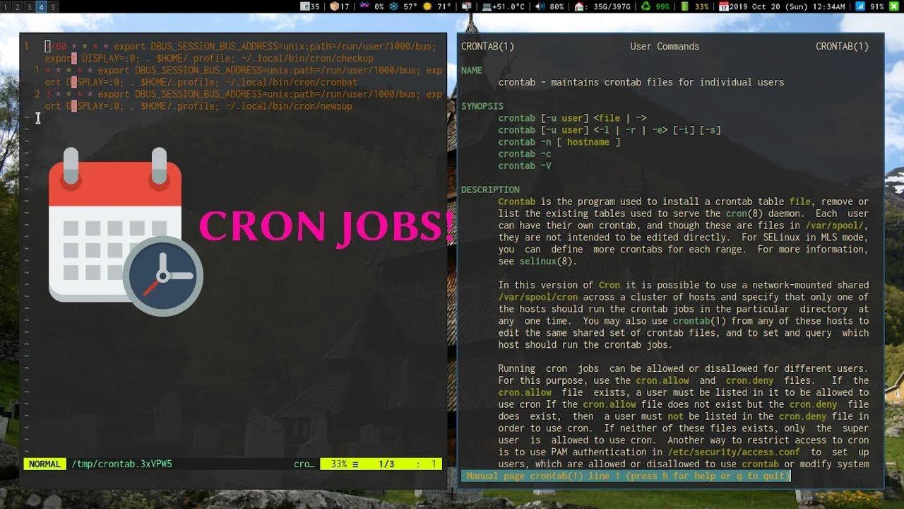Cronjobs Cronie And Crontab On Arch Linux