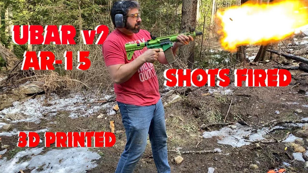 3D Printed UBAR AR-15 Lower Test Shots! Bringing the Fire!
