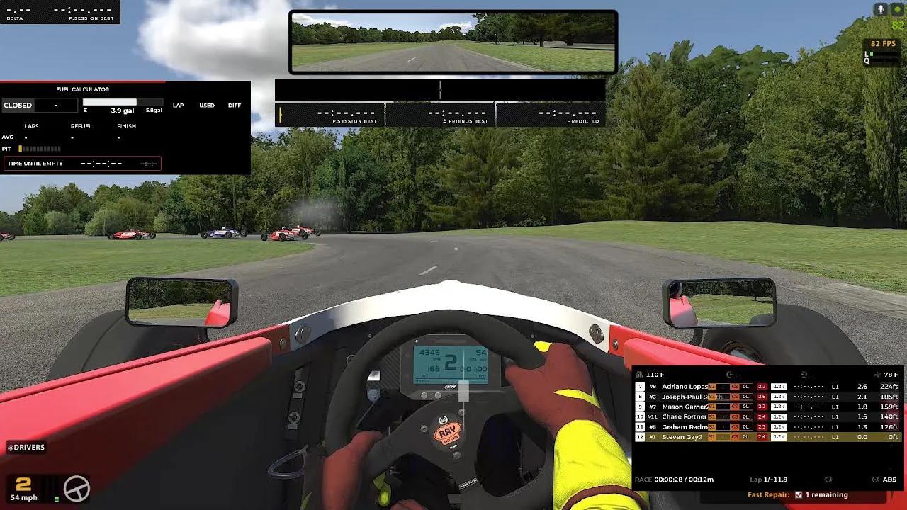 Hawker Racing Series IRacing Formular V My First Online Race