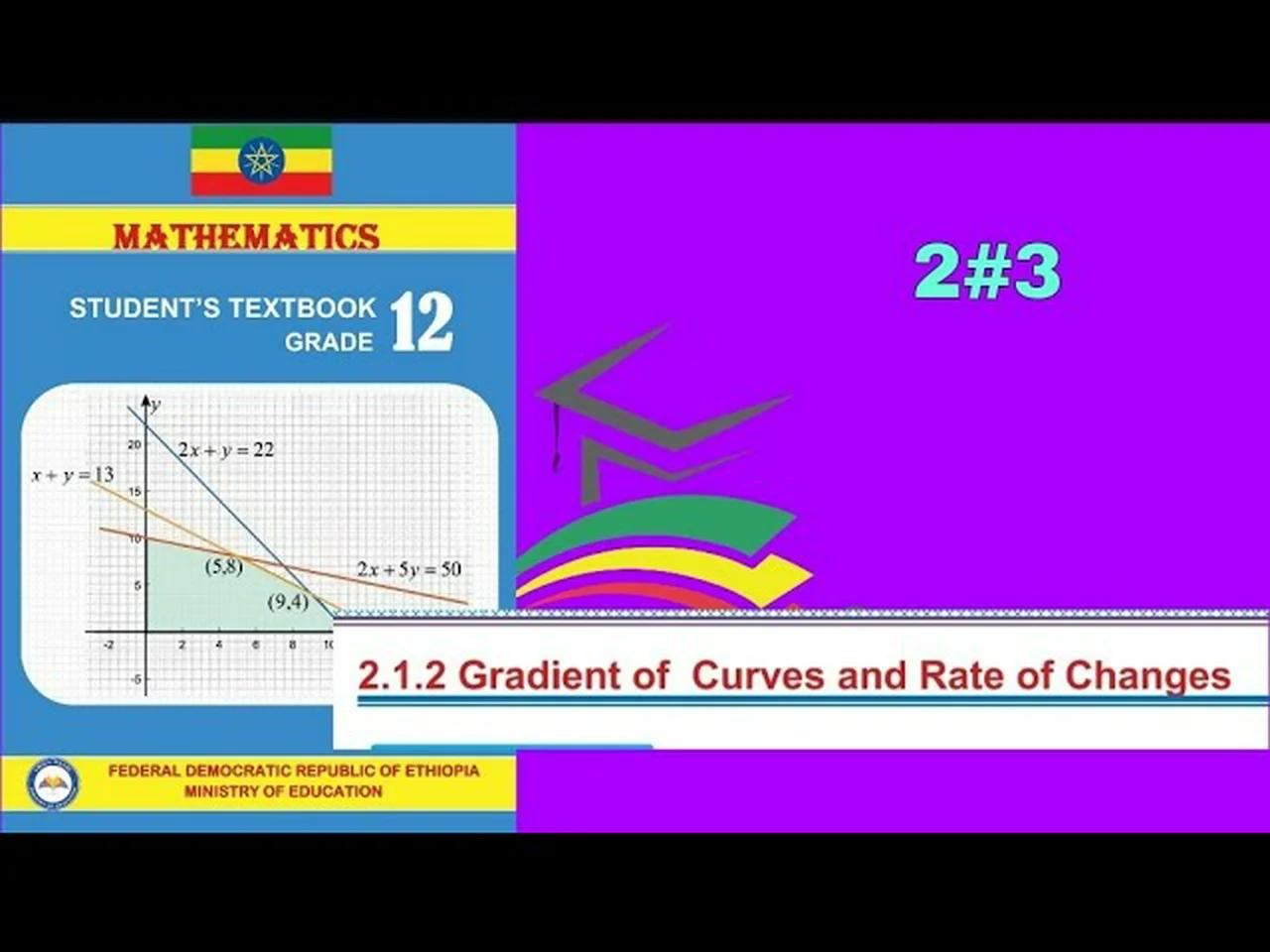 Ethiopian Grade 12 Maths 2#3 Gradient of curves