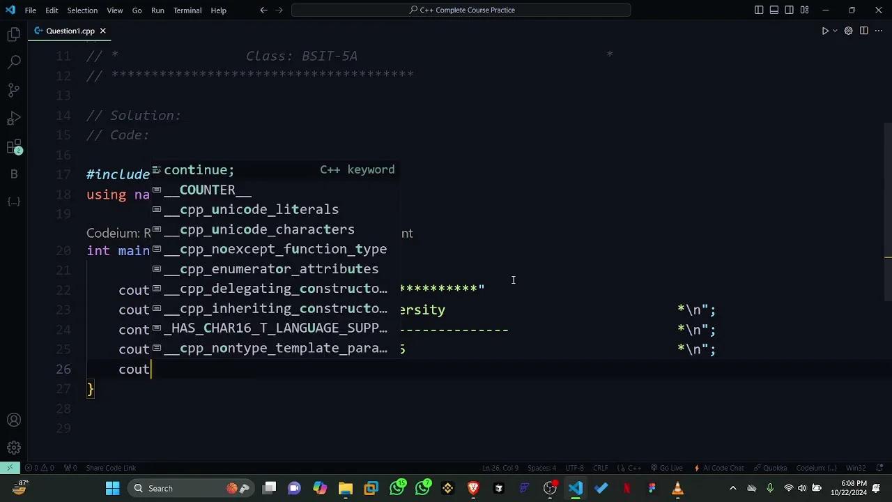 First Semester Lab 1 Task 1 Programming Fundamentals C Bs Cybersecurity