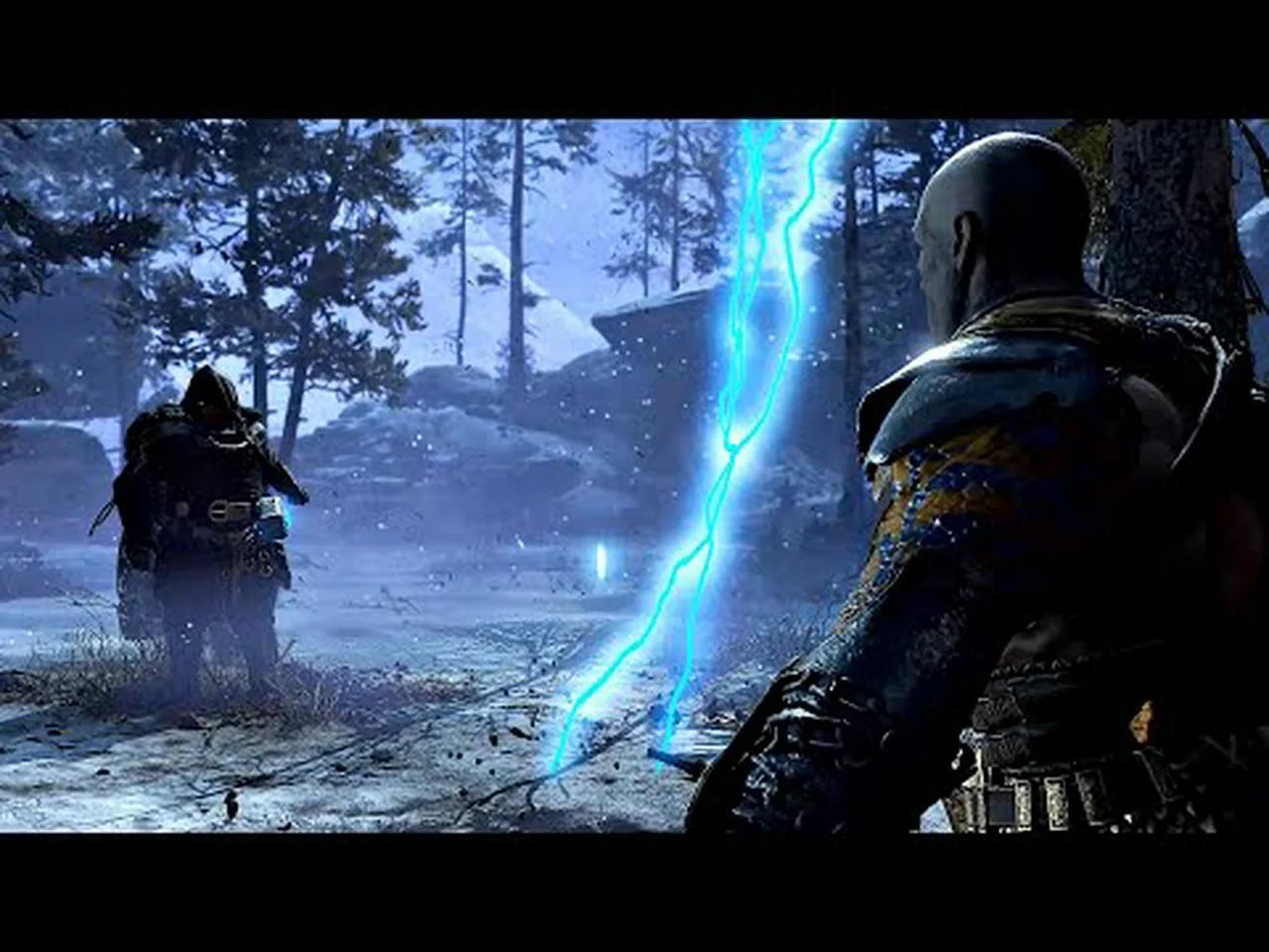 God of War - THOR Attacks Kratos Scene (Free Camera Mode) 4K Ultra HD
