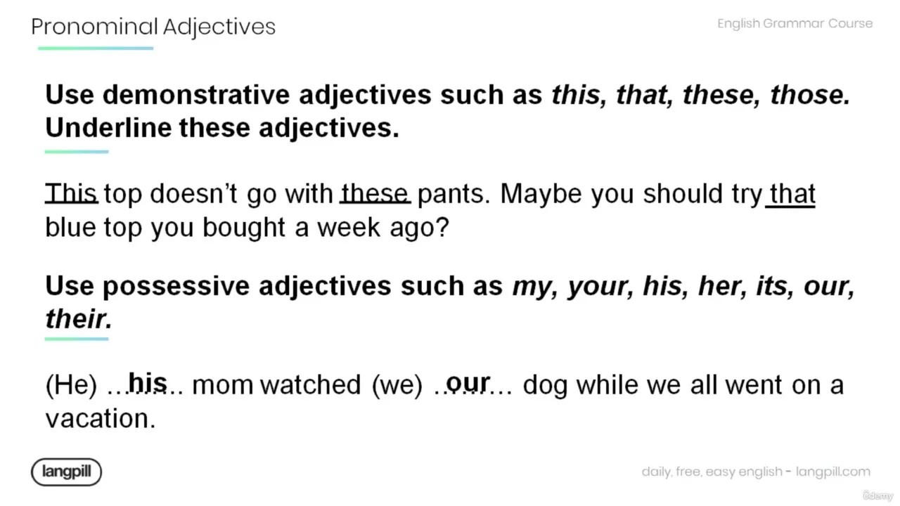 002 Review it! Pronominal Adjectives