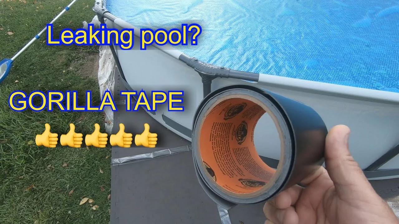 Leaking pool? GORILLA TAPE 👍👍👍👍👍 #gorillatape #intex #bestwaypool