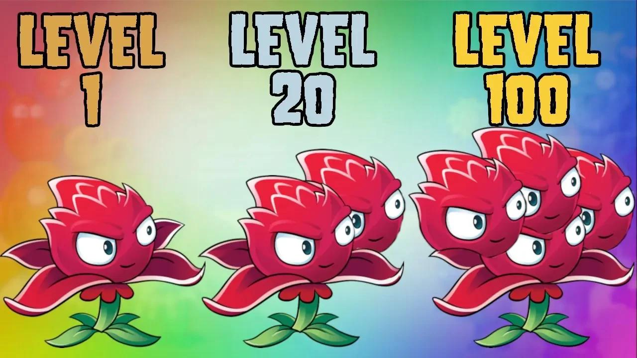 Plants vs Zombies 2 Red Stinger Lvl 1 vs lvl 20 vs lvl 100 PvZ2 ...