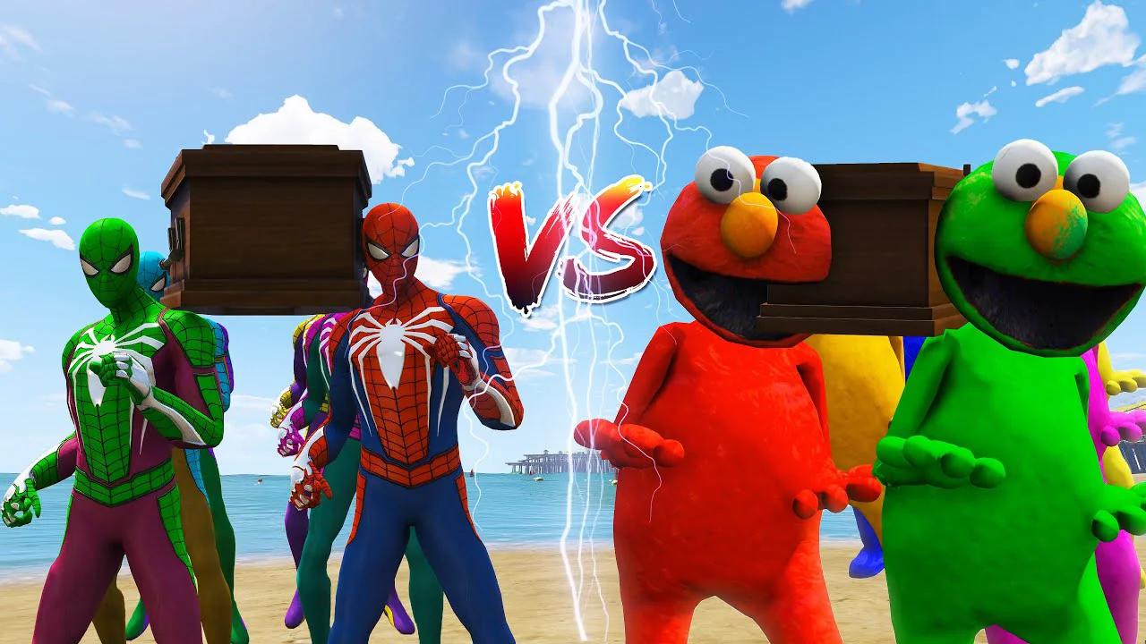 GTA 5 COFFIN DANCE COMPILATION - SPIDERMAN VS ELMO FUNNY FAILS Ep.69