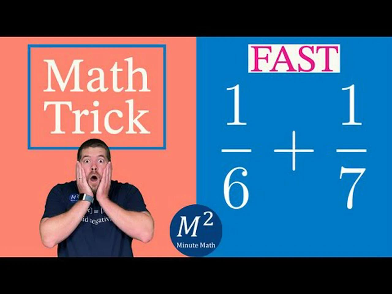 Adding Fractions Math Trick Minute Math Tricks Shorts