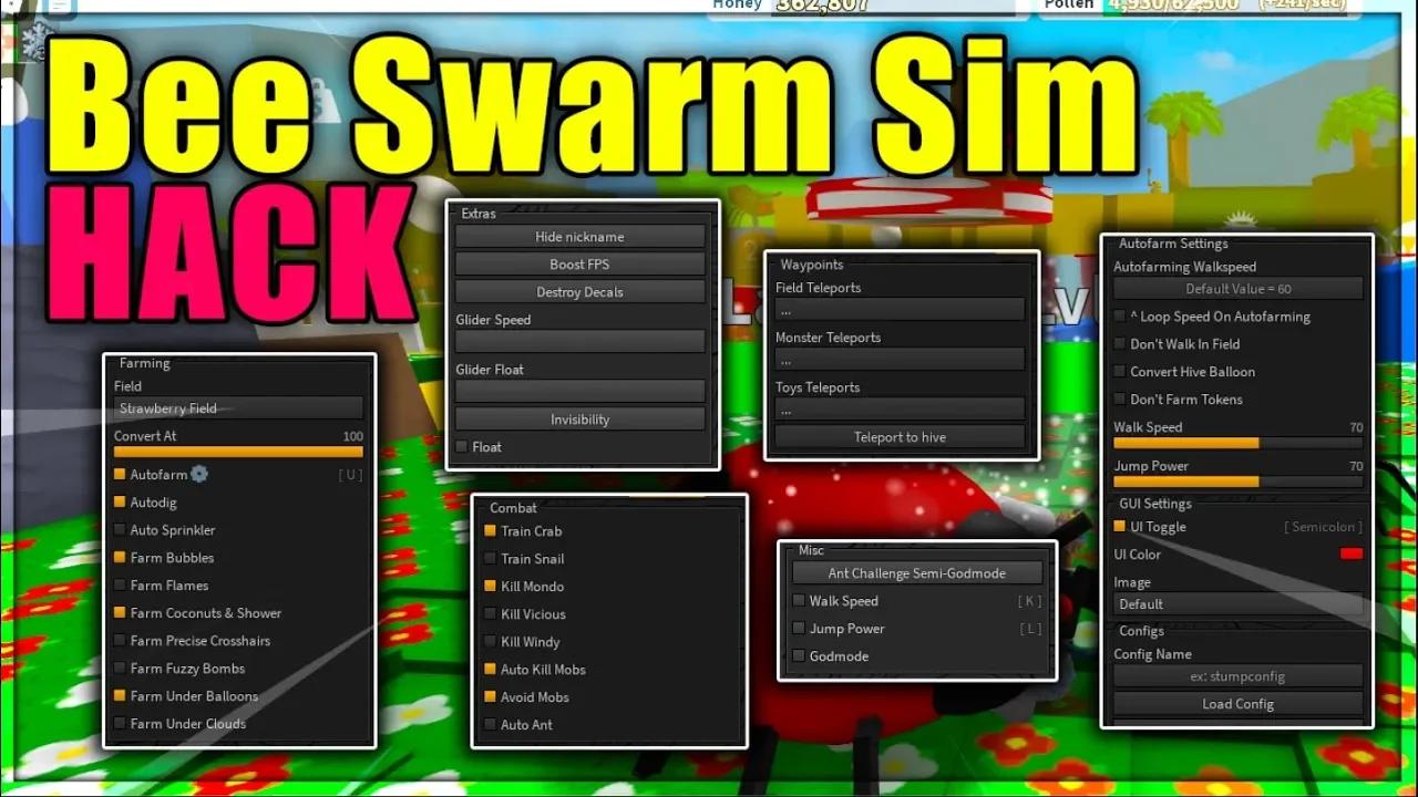 Bee Swarm Simulator Script Hack GUI | Get All Items | Auto Farm | God Mode & More! | 2022