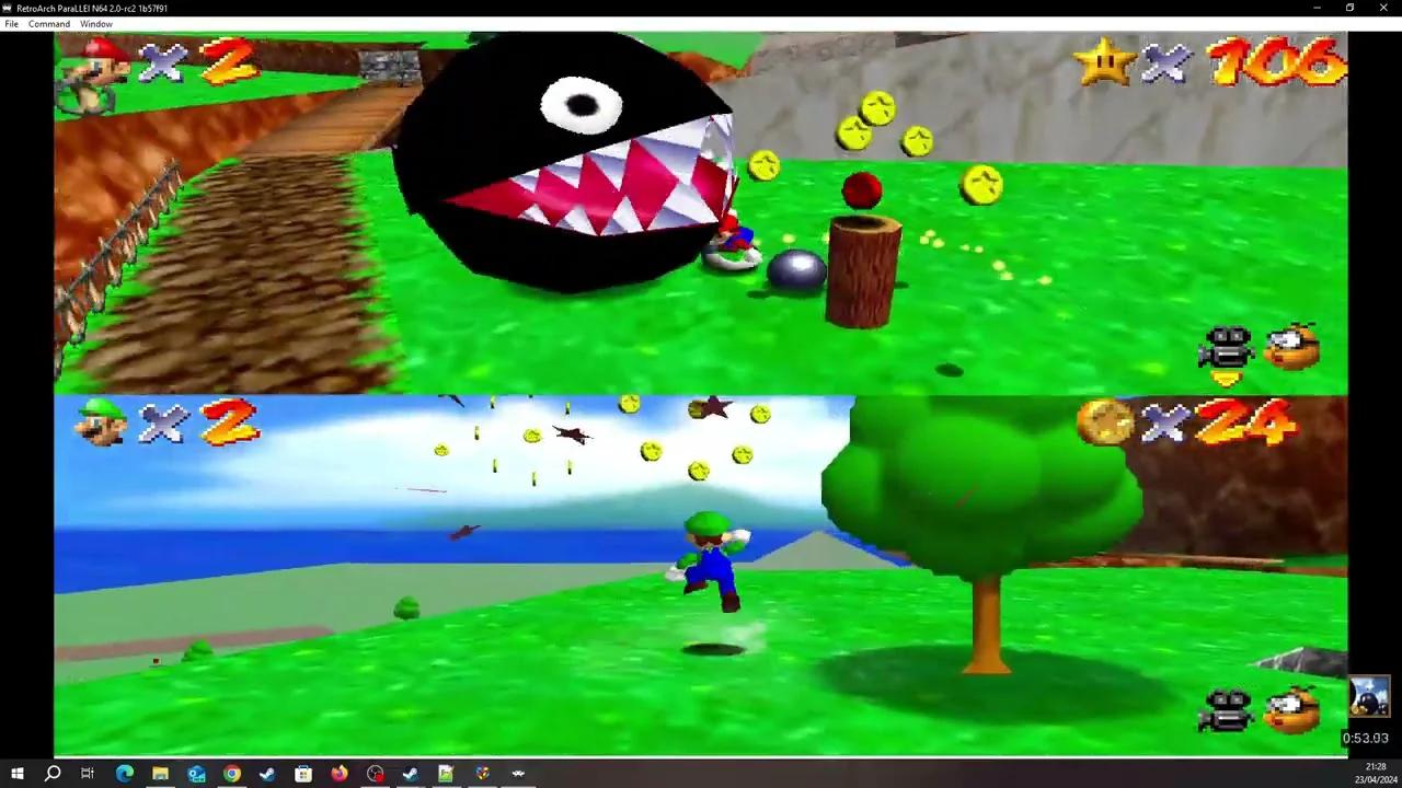 Super Mario 64 Multiplayer Splitscreen (1080p) [RA] - Coin-Rush in Bob ...