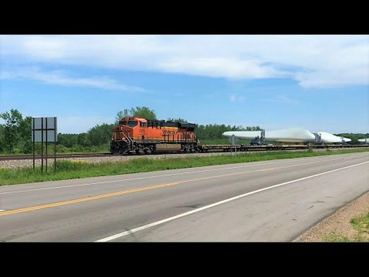 BNSF Windmill Train Westbound on Staples Sub