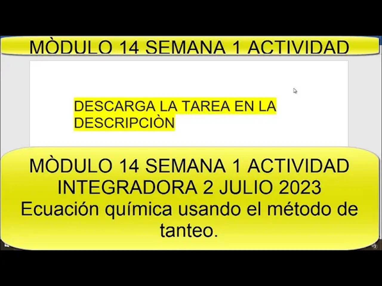 MÒDULO 14 SEMANA 1 ACTIVIDAD INTEGRADORA 2 MÒDULO 14 SEMANA 1 ACTIVIDAD INTEGRADORA 2