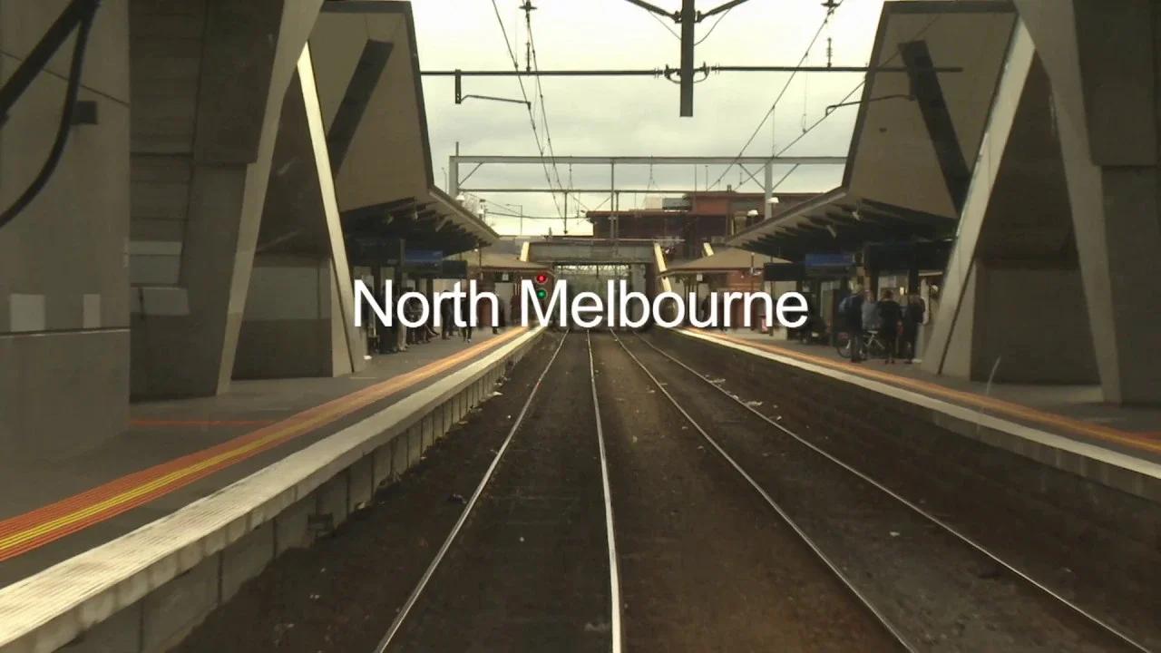 Drivers view: North Melbourne Railway Station to Flemington Racecourse ...