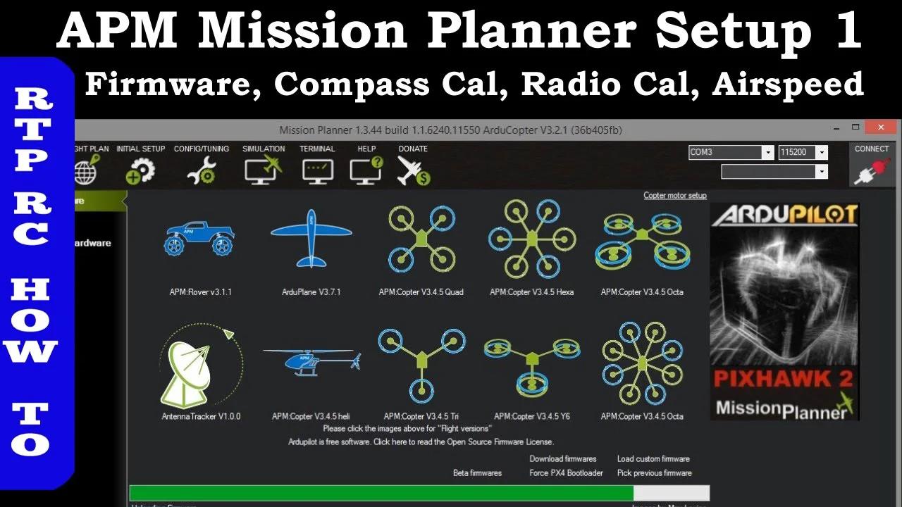 Ardupilot Update APM Firmware, Compass Calibration, Battery Voltage ...