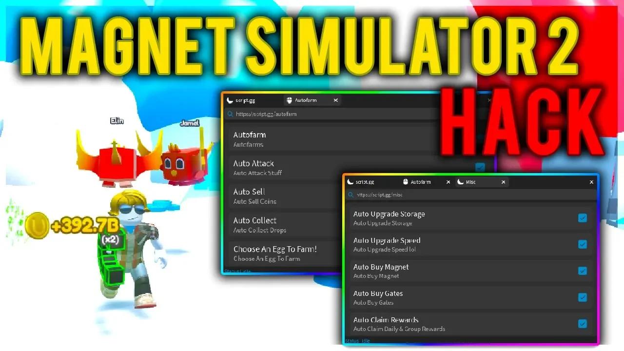 ROBLOX Magnet Simulator 2 HACK GUI SCRIPT | INFINITE COINS, MAX STATS ...