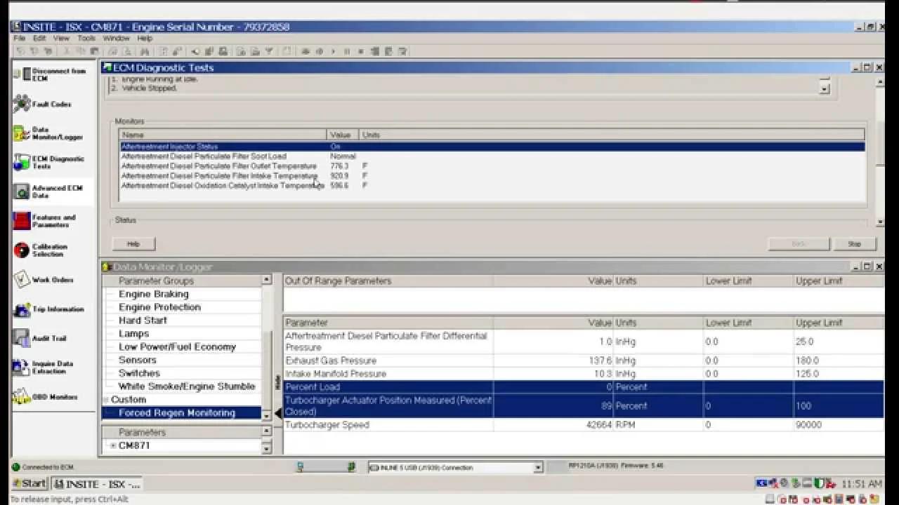 ISX Tutorial: Forced Regen using Cummins Insite by Rawze