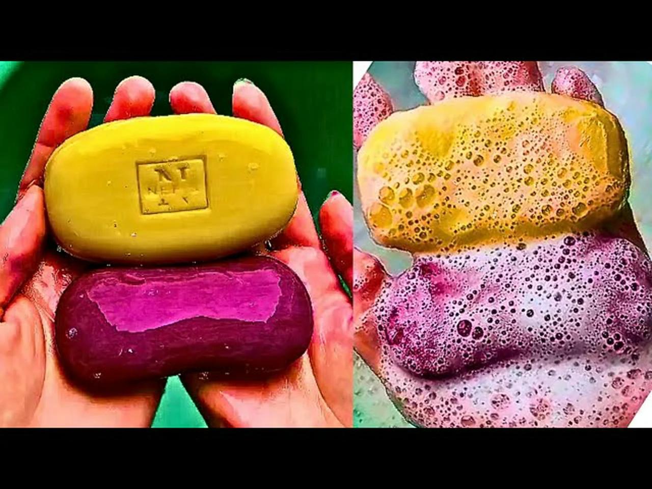 ASMR 💛💜 SOAKED SOAP ASMR 🌺 MUSHY SOAP 🌺 CREAMY SOAP 🌺 SUPER SATISFYING ...