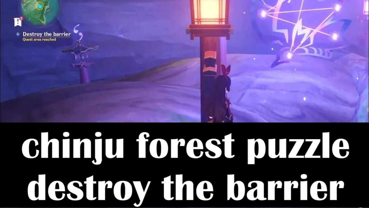 Genshin impact chinju forest barrier puzzle/Cleansing defilement location