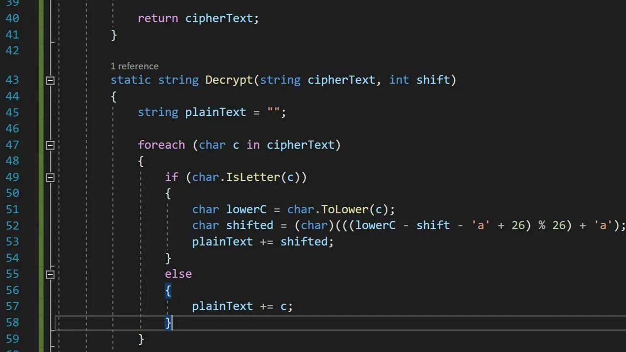 How to Decrypt Data Using Caesar Cipher in C# (Simple)