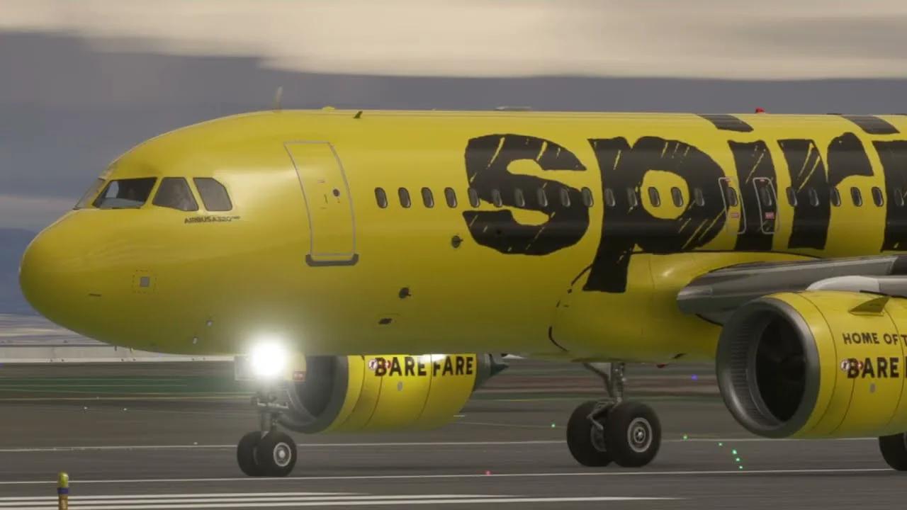 10 Minutes Flight Spirit Airlines Takeoff and Landing A-320. # ...